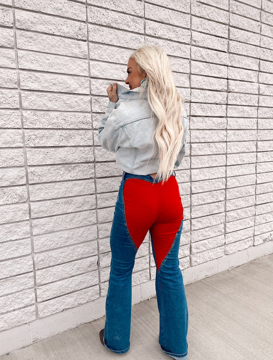 Cherry Red Chaps Denim – The Buckskin Babes