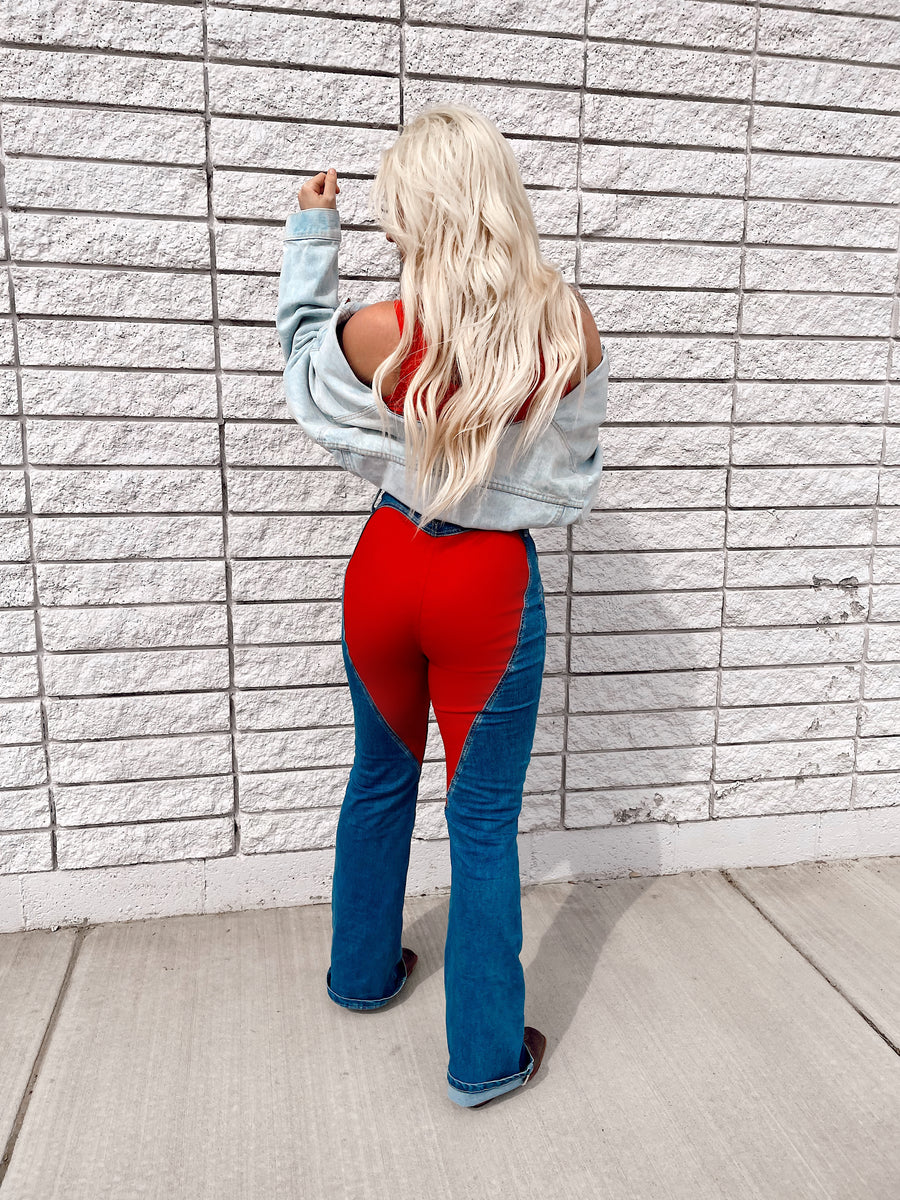 Cherry Red Chaps Denim – The Buckskin Babes
